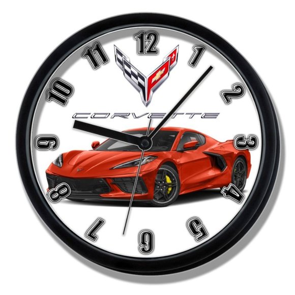 Clock | Wall Decor | Chevrolet Corvette C8 Red Wall Clock New | Poshmark